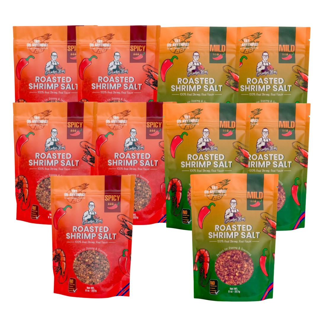 Roasted Shrimp Salt Combo Pack | Mild & Spicy Pack | GrandpaKong.Foods