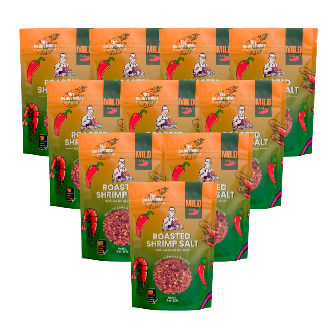 Mild Roasted Shrimp Salt | 10 Mild Shrimp Salt Pack | GrandpaKong.Foods